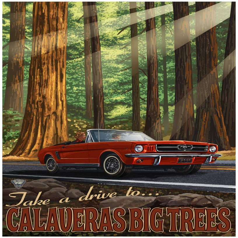 Calderas Big Tree California Mustang Giclee Art Print Poster from ...