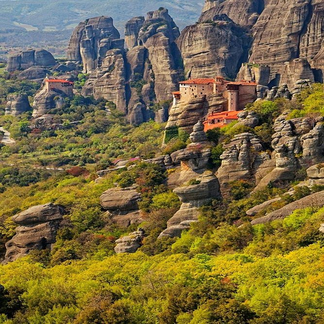 ArtExpert Greece-Meteora Greek Orthodox monasteries in the mountains by ...