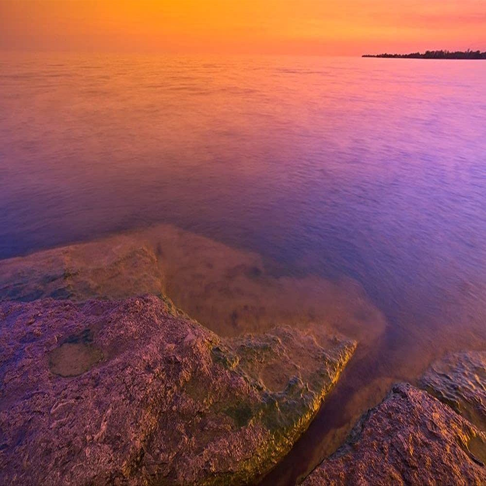 ArtExpert Canada-Ontario-Selkirk Morning light on rocky shoreline of ...